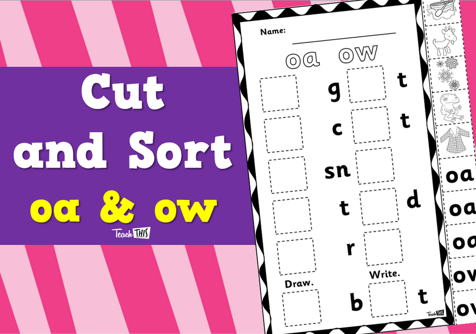Cut and Sort - oa & ow :: Teacher Resources and Classroom Games ...