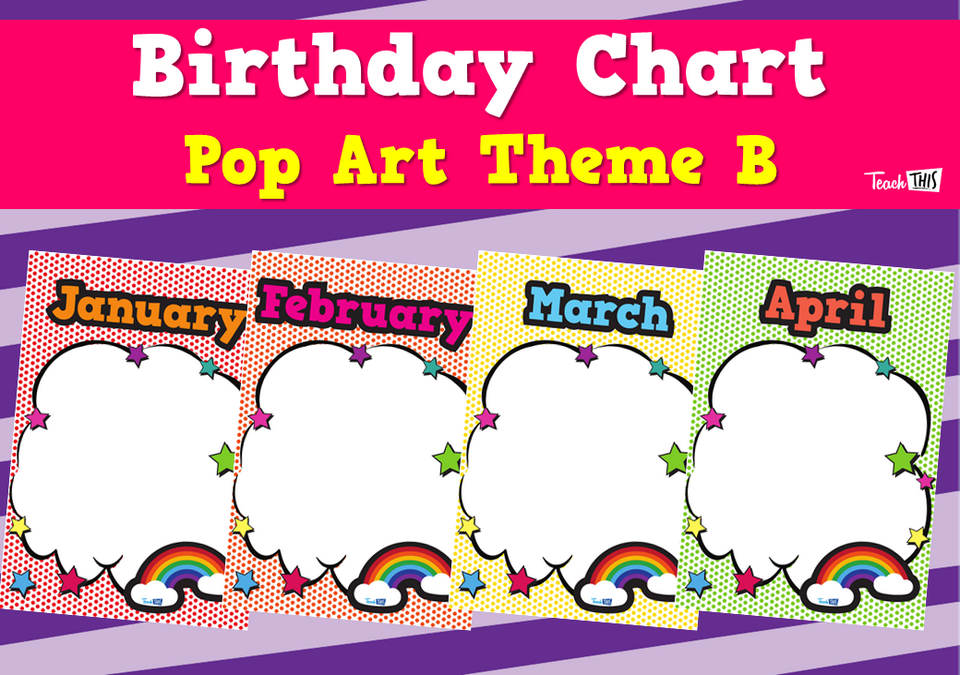 Birthday Chart - Pop Art Theme B :: Teacher Resources and Classroom ...