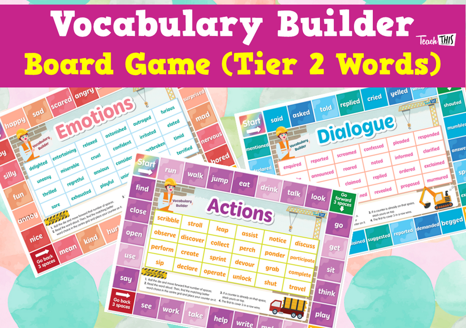 Vocabulary Builder Board Game (Tier 2 Words) :: Teacher Resources and Classroom Games :: Teach This