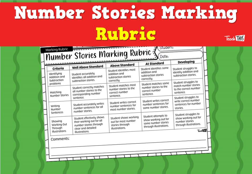 Number Stories Marking Rubric :: Teacher Resources and Classroom Games ...