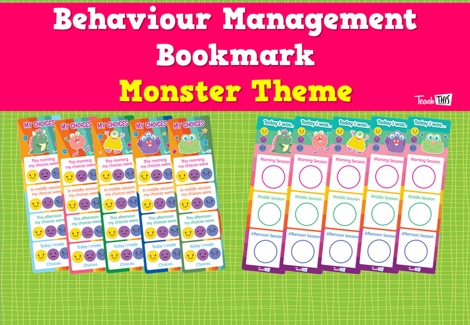 Behaviour Management Bookmark - Monster Theme :: Teacher Resources and ...