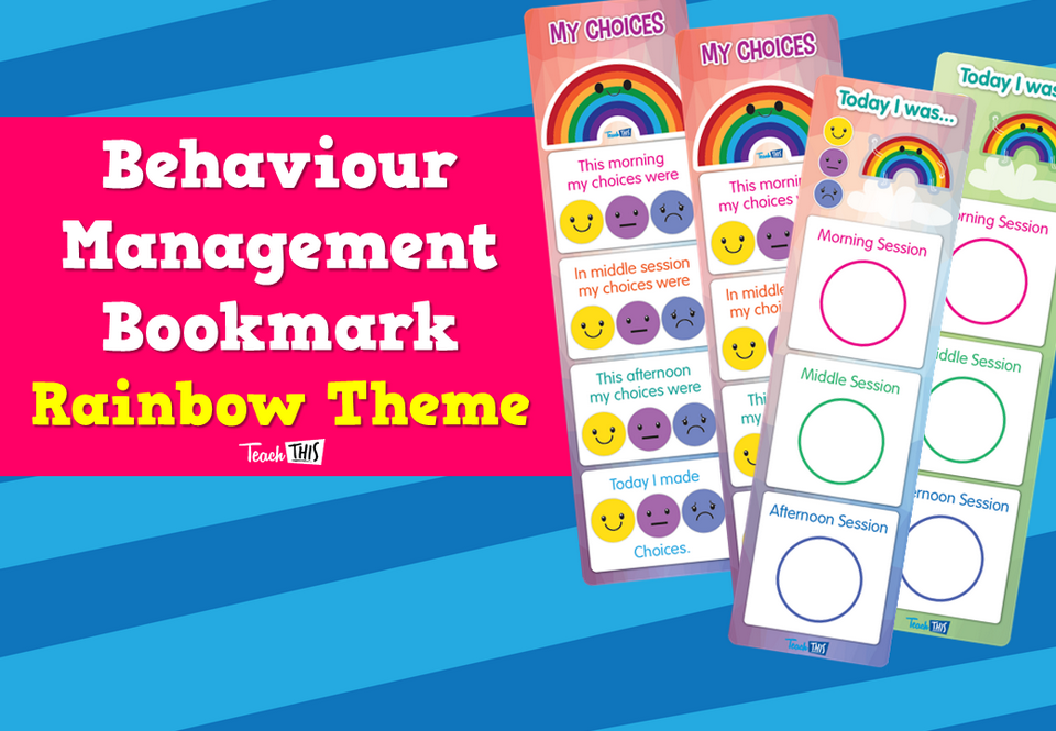 Behaviour Management Bookmark - Rainbow Theme :: Teacher Resources and ...