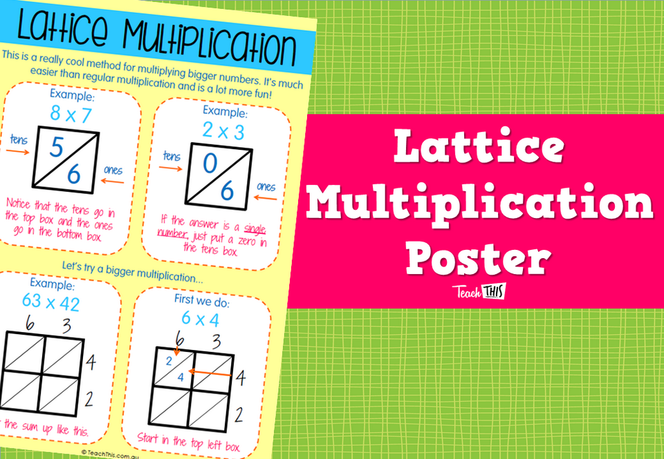 Lattice Multiplication Poster Teacher Resources And Classroom Games 