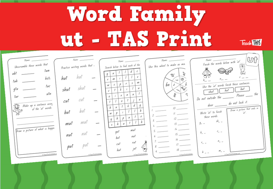 Word Family - ut - TAS Print :: Teacher Resources and Classroom Games ...