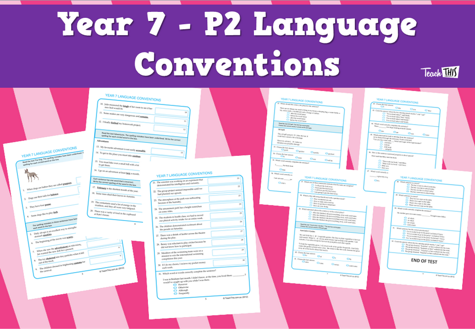Year 7 P2 Language Conventions Teacher Resources And Classroom 