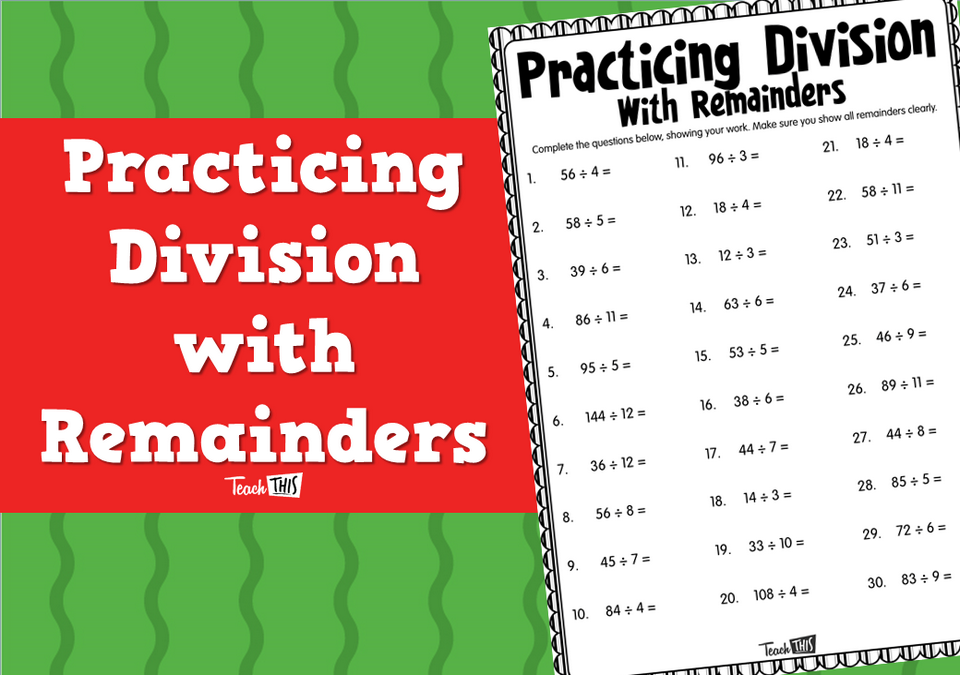 Practicing Division With Remainders :: Teacher Resources and Classroom ...