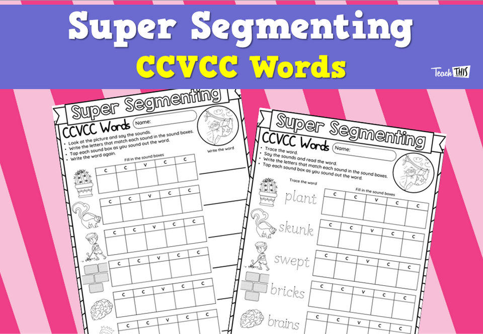 Super Segmenting CCVCC Words :: Teacher Resources and Classroom Games ...