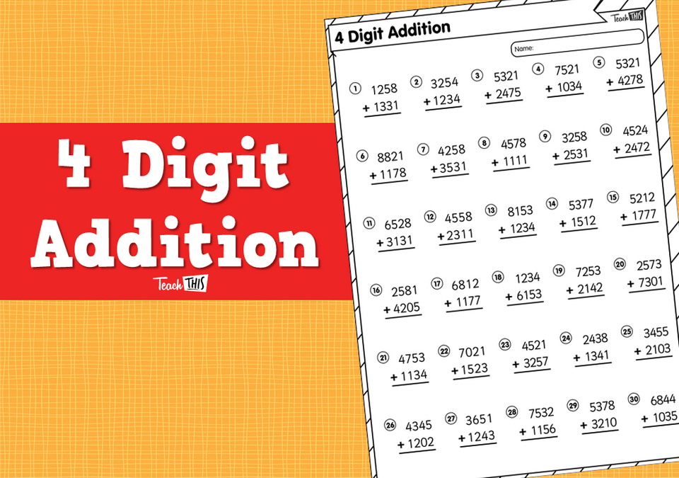 4 Digit Addition :: Teacher Resources and Classroom Games :: Teach This