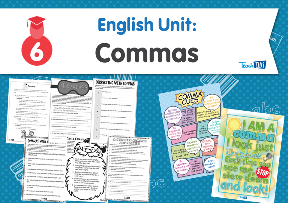 English Unit: Commas :: Teacher Resources and Classroom Games :: Teach This