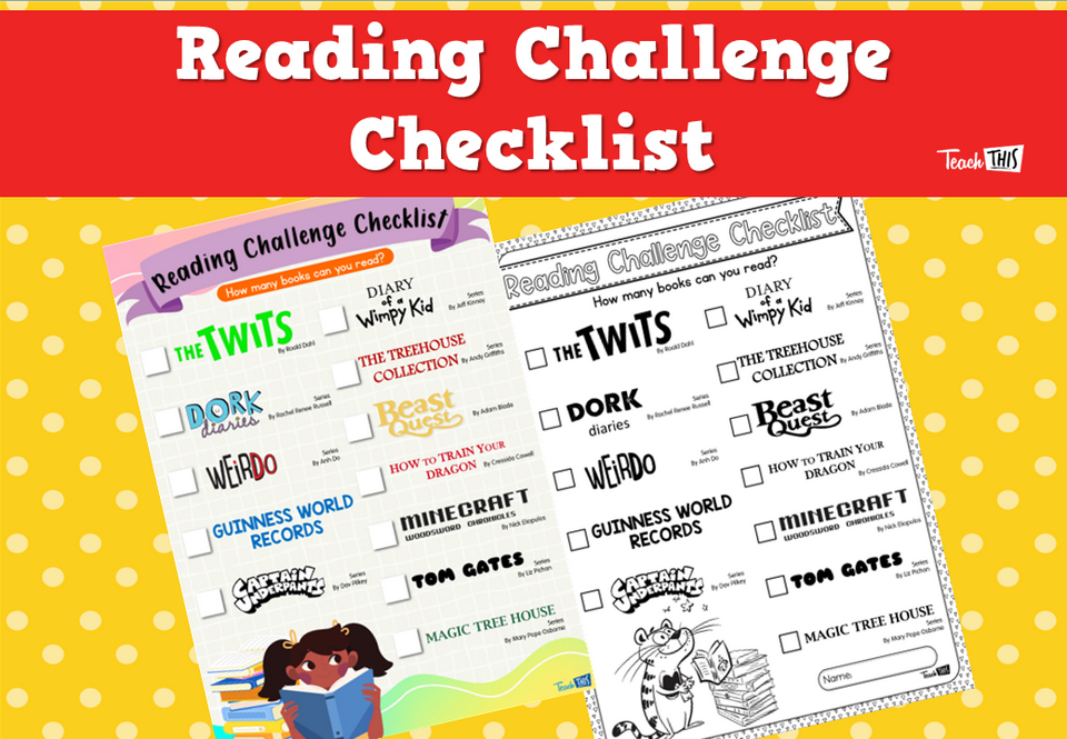 Reading Challenge Checklist :: Teacher Resources and Classroom Games ...