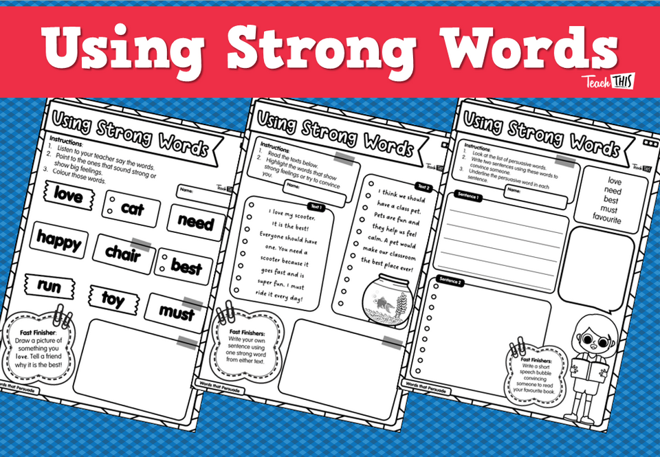 Using Strong Words :: Teacher Resources and Classroom Games :: Teach This