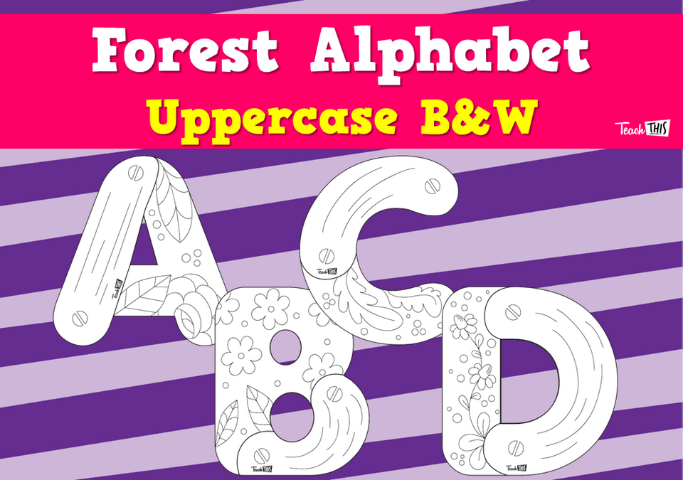 Forest Alphabet - Uppercase B&W :: Teacher Resources and Classroom ...