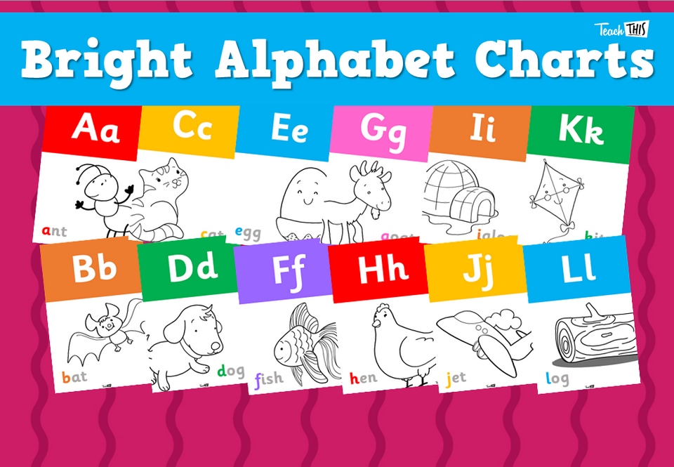 Bright Alphabet Charts :: Teacher Resources and Classroom Games ...