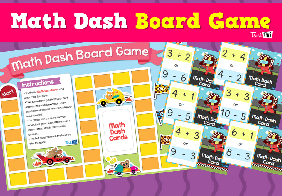 Math Dash Board Game :: Teacher Resources and Classroom Games :: Teach This