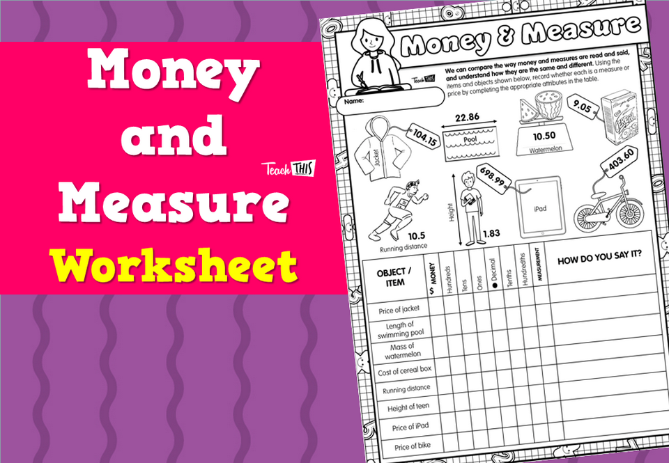 Money and Measure Worksheet :: Teacher Resources and Classroom Games ...