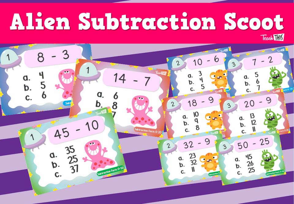 Alien Subtraction Scoot :: Teacher Resources and Classroom Games ...