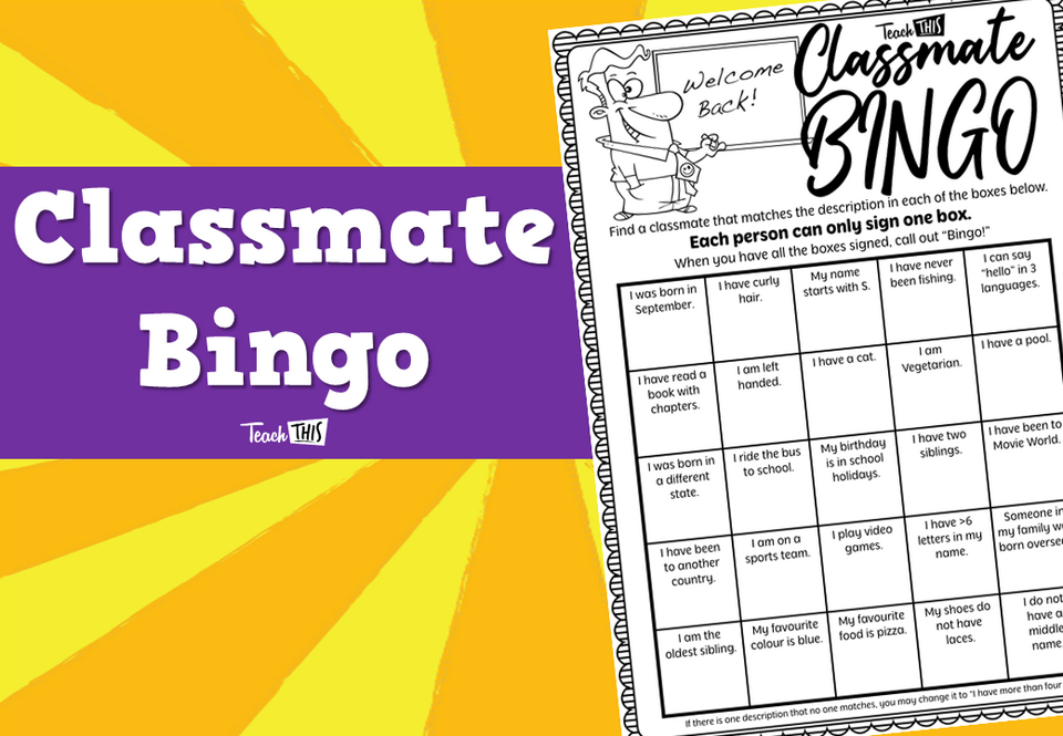 Classmate Bingo :: Teacher Resources and Classroom Games :: Teach This