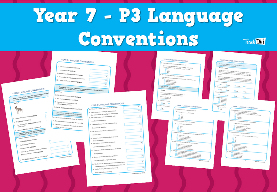 Year 7 P3 Language Conventions Teacher Resources And Classroom 