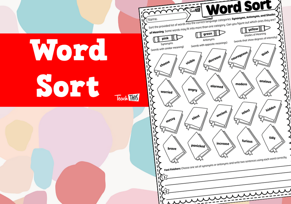 Word Sort :: Teacher Resources and Classroom Games :: Teach This