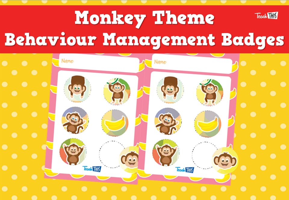 Monkey Theme Behaviour Management Badges :: Teacher Resources and ...