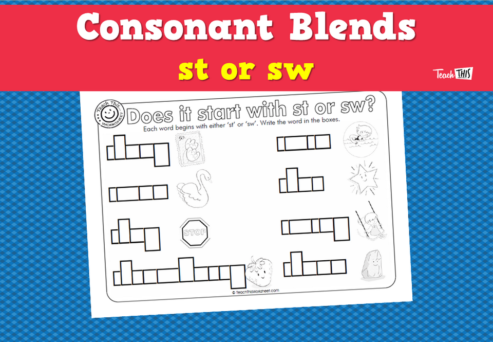 Consonant Blends - st or sw :: Teacher Resources and Classroom Games ...