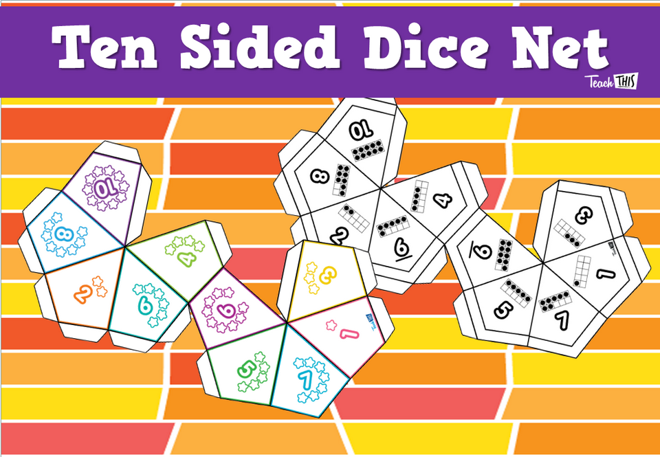 Ten Sided Dice Net :: Teacher Resources and Classroom Games :: Teach This