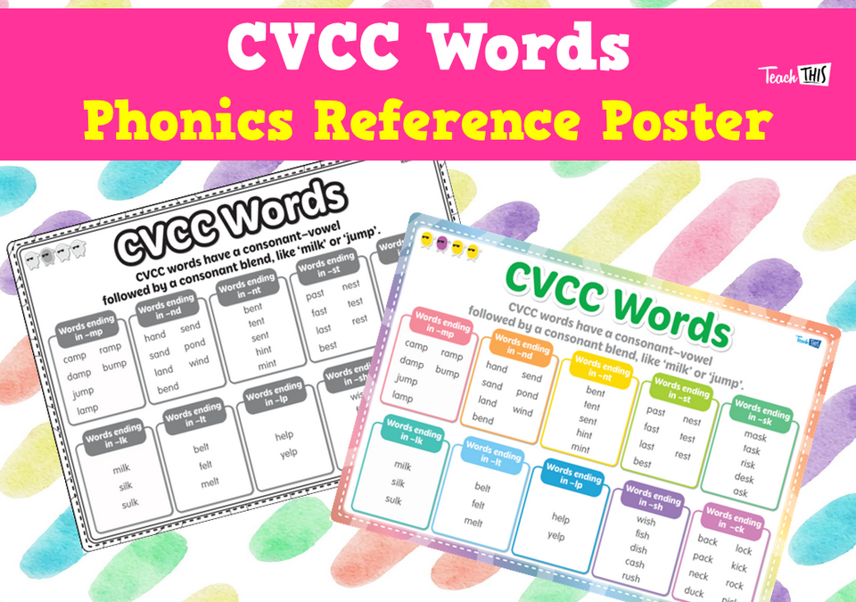 CVCC Words - Phonics Reference Poster :: Teacher Resources and ...