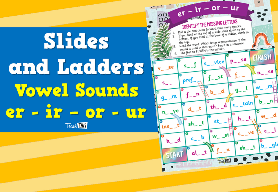 Slides and Ladders – Vowel Sounds er - ir - or - ur :: Teacher ...