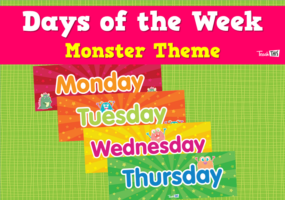 Days of the Week - Monster Theme :: Teacher Resources and Classroom ...