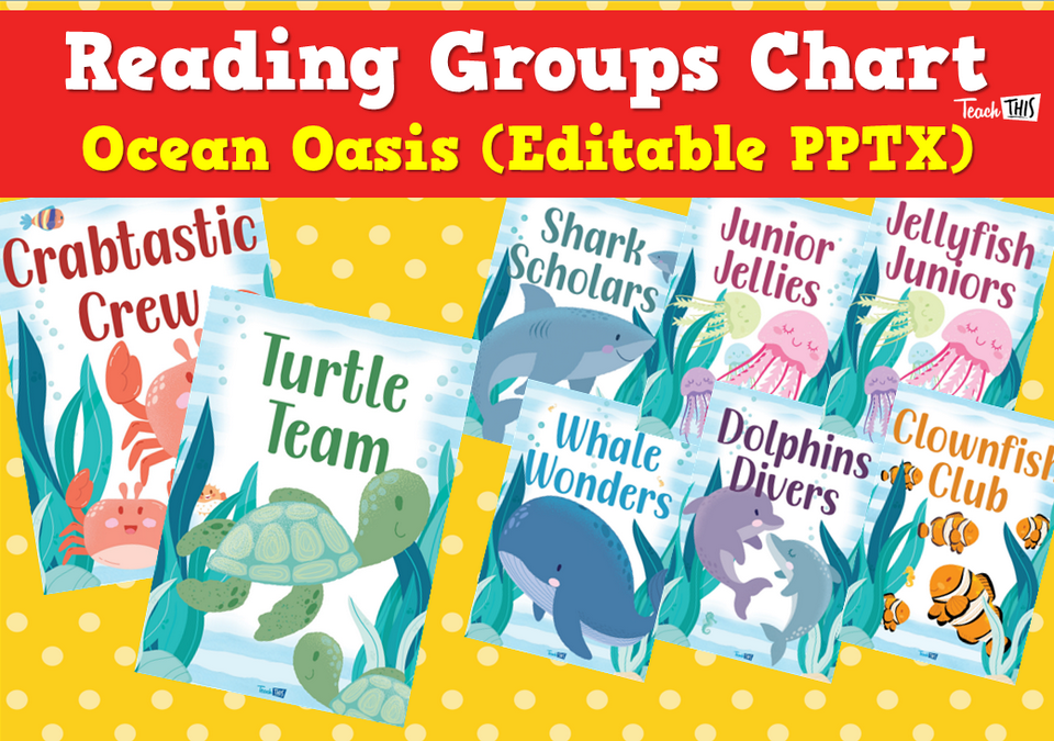 Reading Groups Chart - Ocean Oasis (Editable PPTX) :: Teacher Resources ...