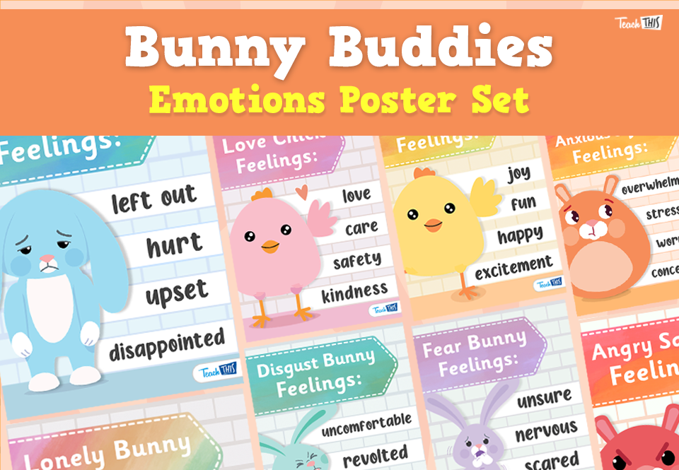 Bunny Buddies - Emotions Poster Set :: Teacher Resources and Classroom ...