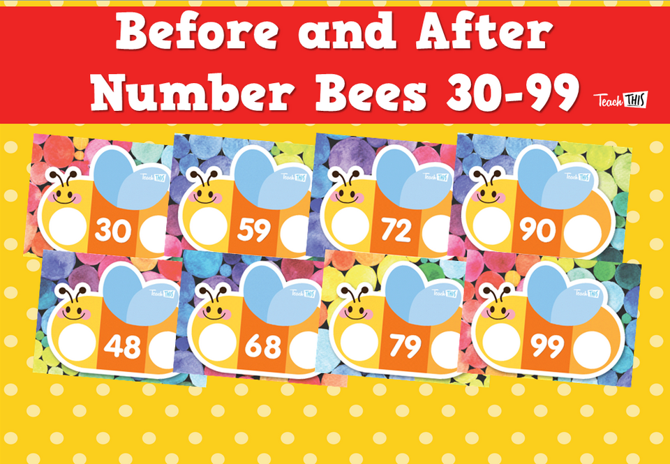 Before and After Number Bees 30-99 :: Teacher Resources and Classroom ...