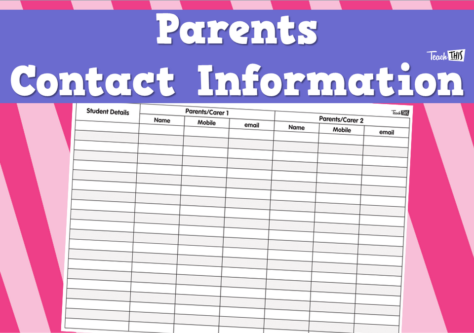 Parents Contact Information :: Teacher Resources and Classroom Games ...