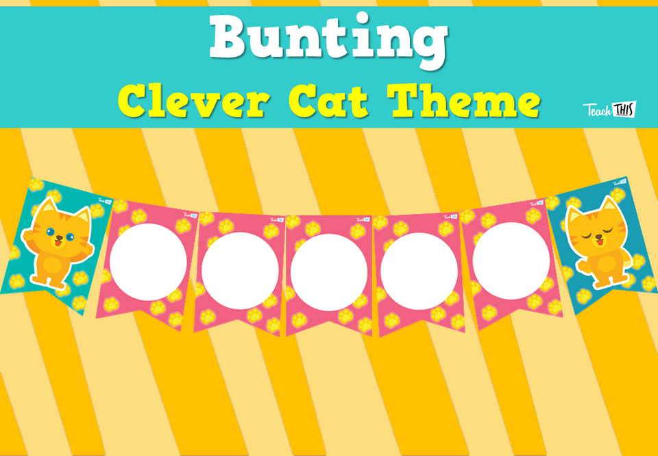 Bunting - Clever Cat Theme :: Teacher Resources and Classroom Games ...
