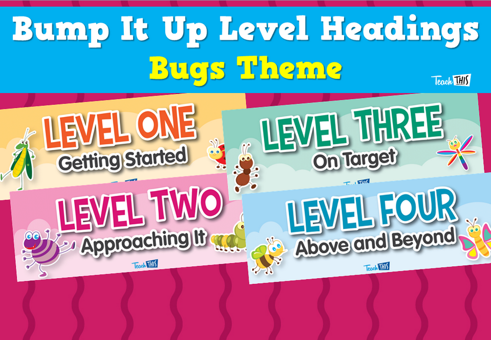 Bump It Up Level Headings- Bugs Theme :: Teacher Resources and ...