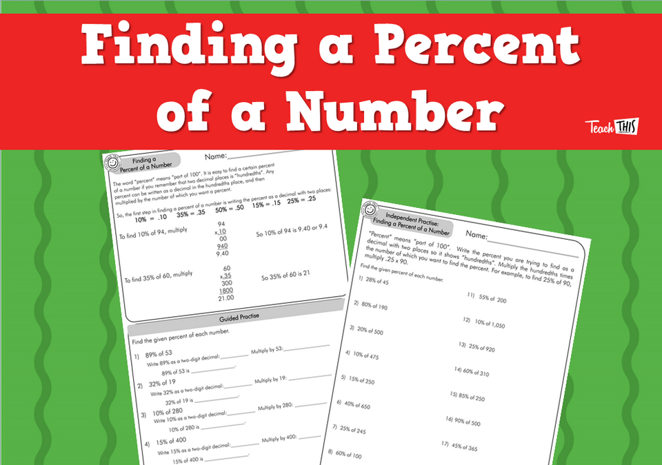 Finding a Percent of a Number :: Teacher Resources and Classroom Games ...