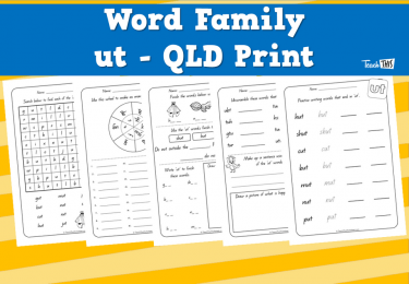Word Family - ut - NSW Print :: Teacher Resources and Classroom Games ...